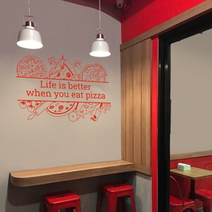 Pizza Wall Decal | Decorations for Restaurant | Vinyl Sticker for ...