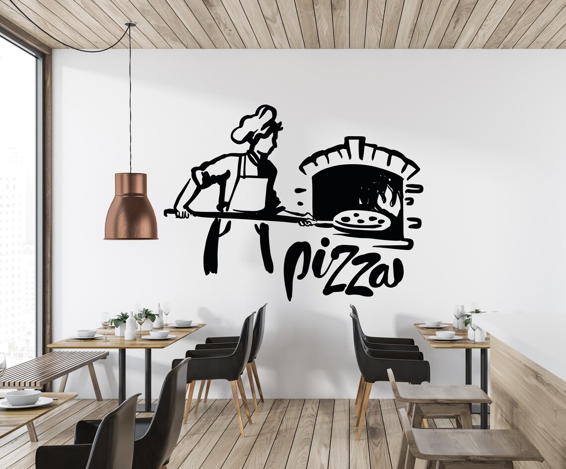 Pizza Wall Decal Pizzeria Wall Sticker Pizza Wall Sticker Food - Etsy