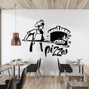 Pizza Wall Decal Pizzeria Wall Sticker Pizza Wall Sticker Food Lover ...