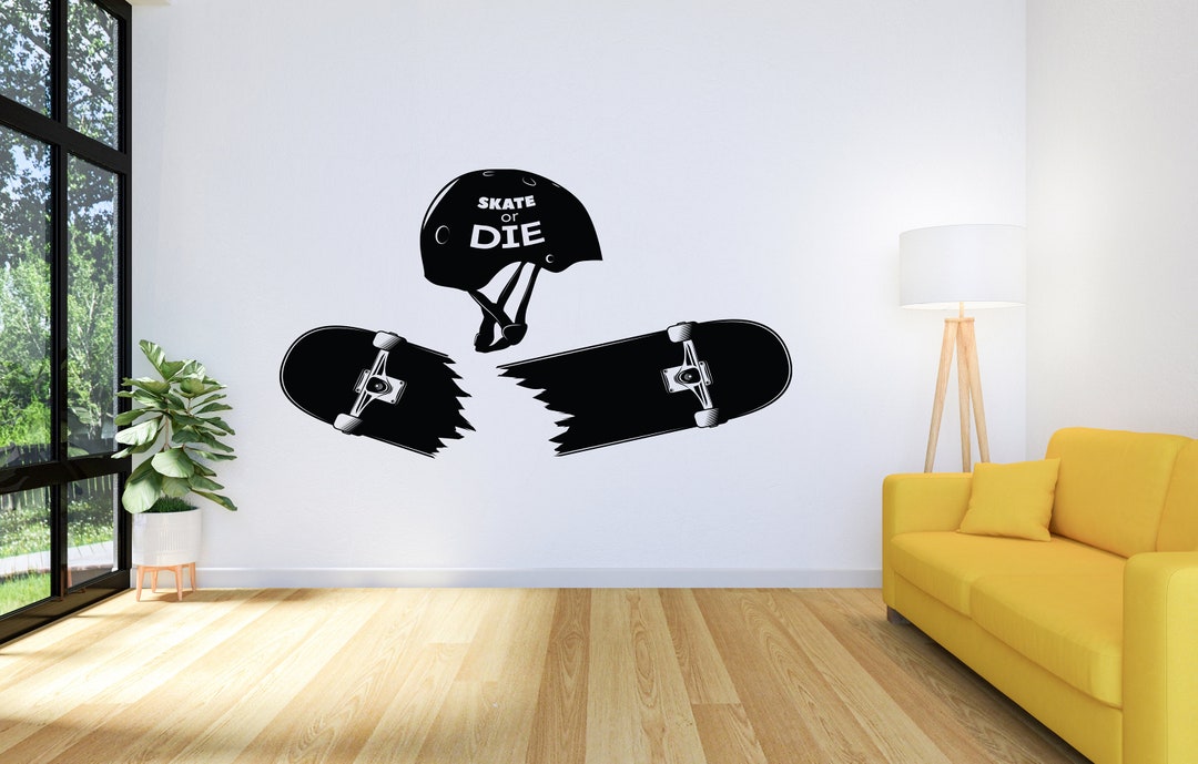 Skateboard Wall Decal Skate Decal Sport Decal Skateboard Wall Art Skate ...
