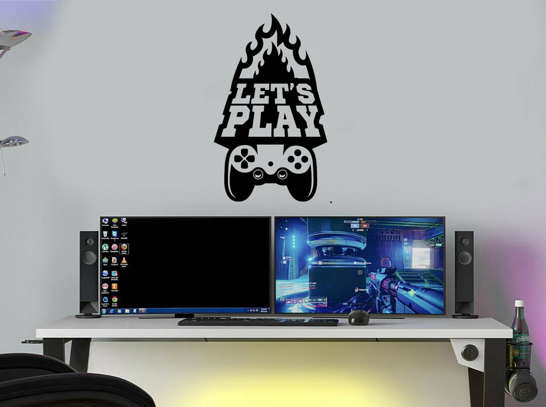 Gamer Wall Decal, Eat Sleep Game, Wall Sticker, Controller, Video Game ...