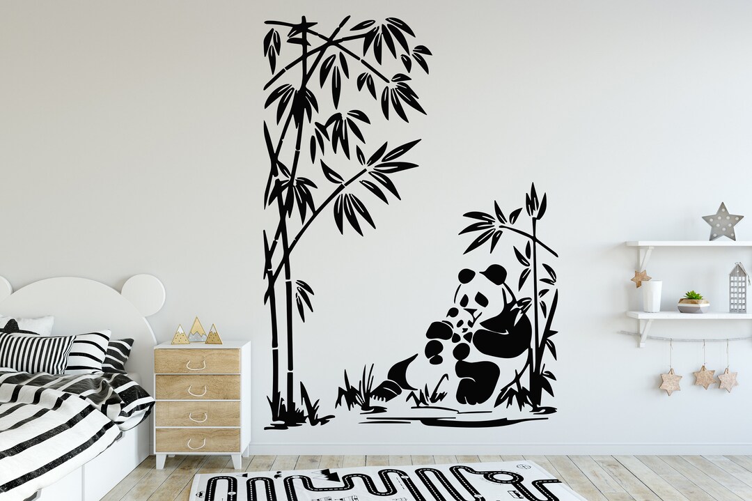 Panda Wall Decal Panda Wall Art Panda Wall Decor Panda Vinyl Sticker ...
