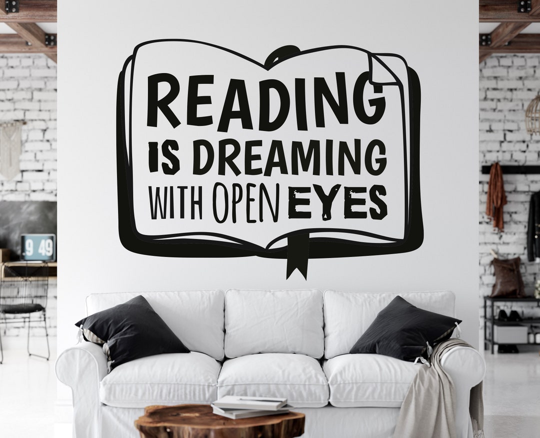 Book Wall Decal Book Wall Sticker Reading Book Decal Book Wall Sticker ...