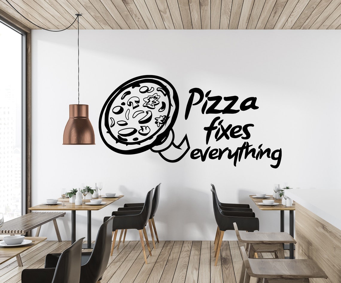Pizza Wall Decal Pizzeria Wall Sticker Pizza Wall Sticker Food Lover ...