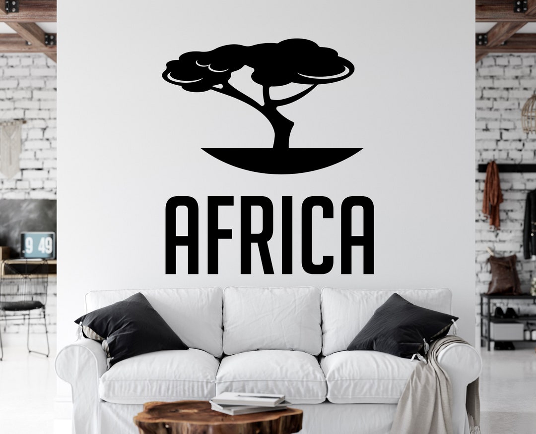 Map African Woman Wall Decal African Girl Wall Sticker Quote Beauty ...