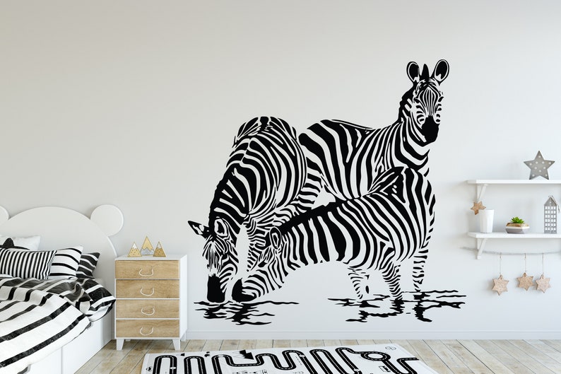 Zebra Wall Decal Animal Wall Sticker Wild Animal Decal Zebra | Etsy