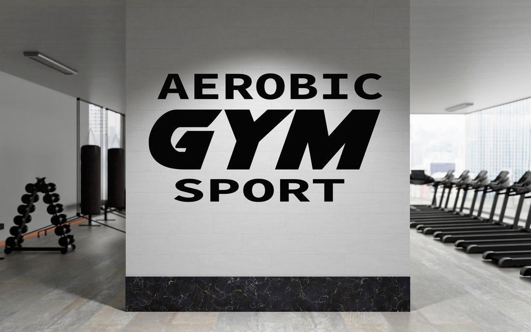 Aerobic Gym Sport Wall Decal,gym Wall Decal,gym Wall Decor,gym Wall ...