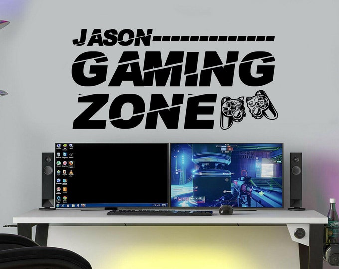 Gamer Wall Decal,boys Room Decal,wall Sticker,controller,video Game ...