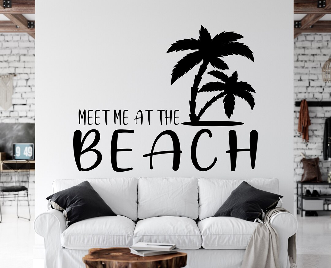 Summer Wall Decal Palm Wall Art Summer Sign Wall Decal Ocean Wall Art ...