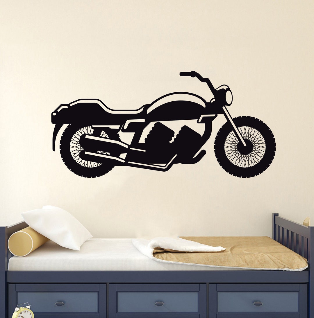 Old School Moto Wall Decal,motorcycle Wall Decal,motorcycle Wall Decor ...
