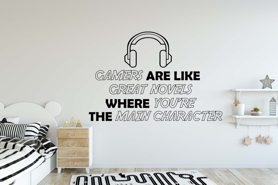 Gamer Wall Decal, Game Quotes Decal , Wall Sticker, Controller, Video ...