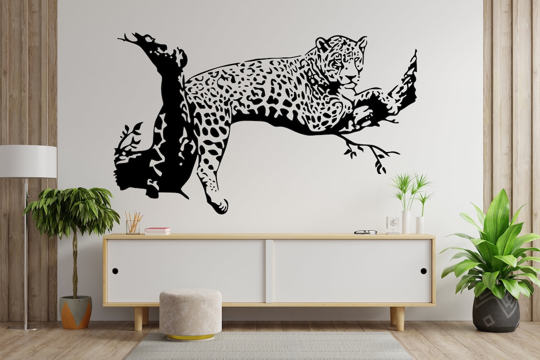 Leopard Wall Decal Animal Wall Sticker Wild Animal Wall Art Leopard ...