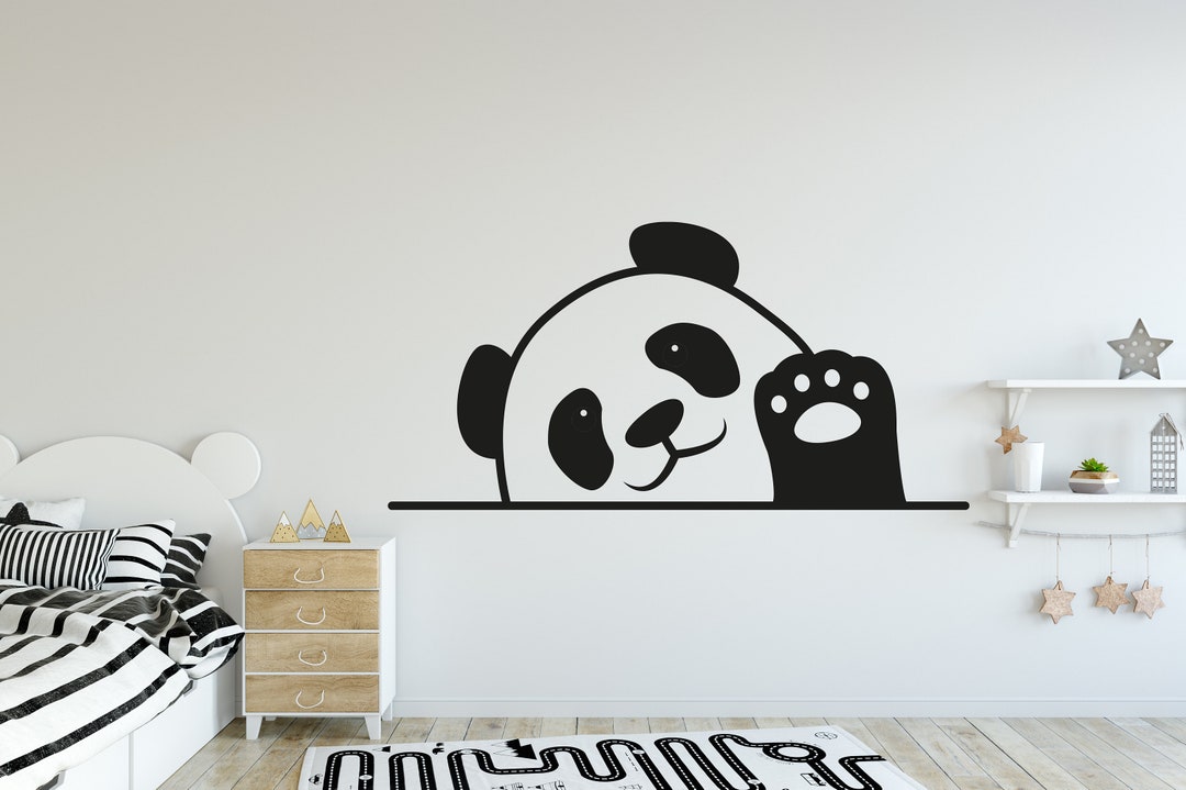 Panda Wall Decal Panda Wall Art Panda Wall Decor Panda Vinyl Sticker ...