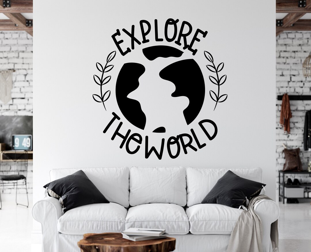 Explore the World Wall Decal,travel Wall Decal,adventure Quotes Wall ...