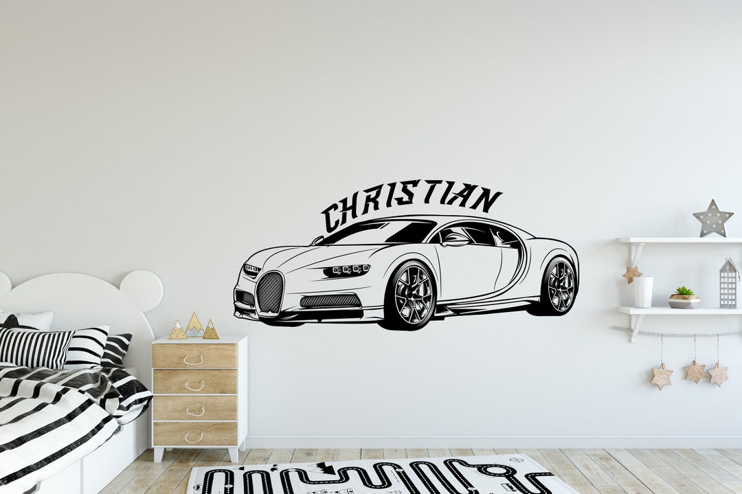 Car Wall Decal Boys Wall Art Car Wall Decals Monogram Vinyl Wall Decals ...