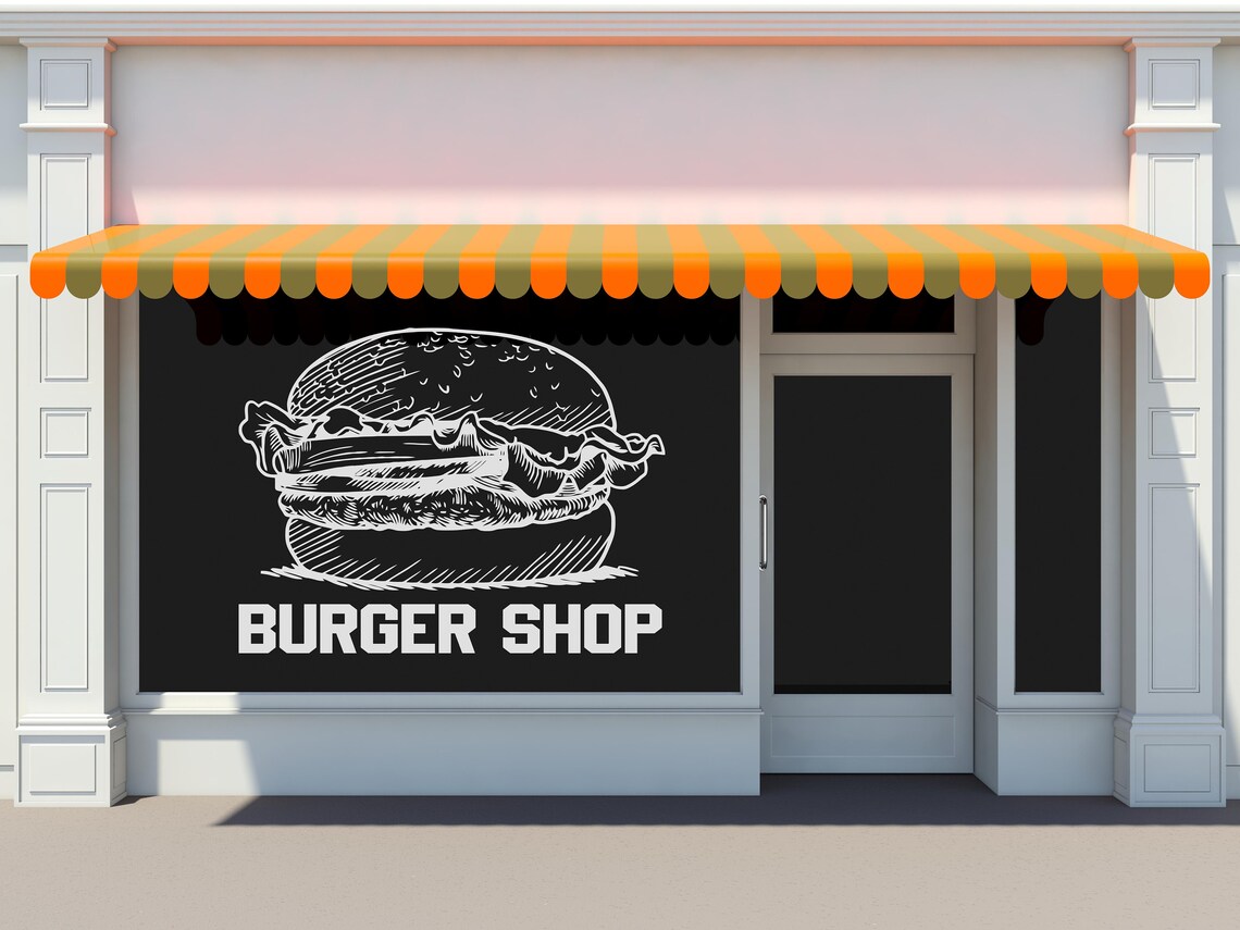 Burger Wall Decal Fast Food Wall Sticker Burger Wall Sticker - Etsy