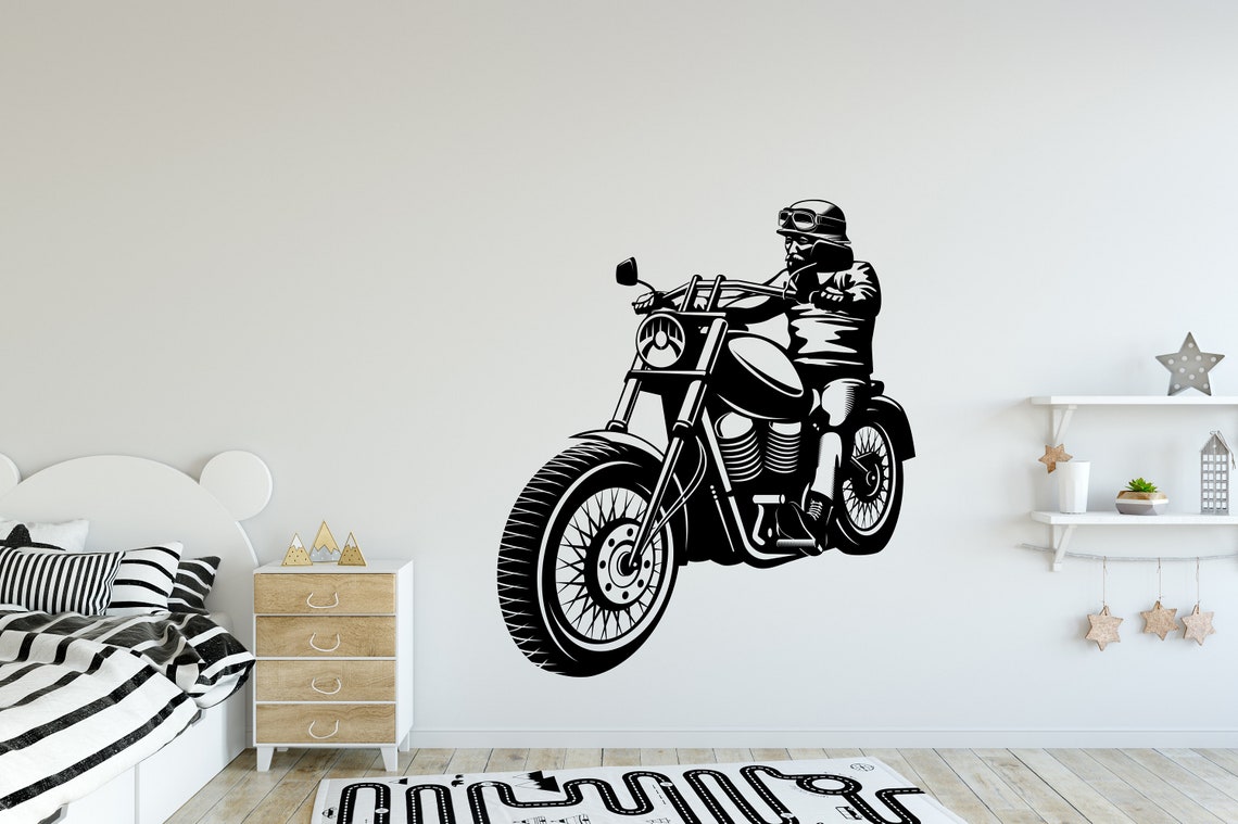 Motorcycle Wall Decal Racing Bike Wall Art Wall Decal Motocross Wall ...
