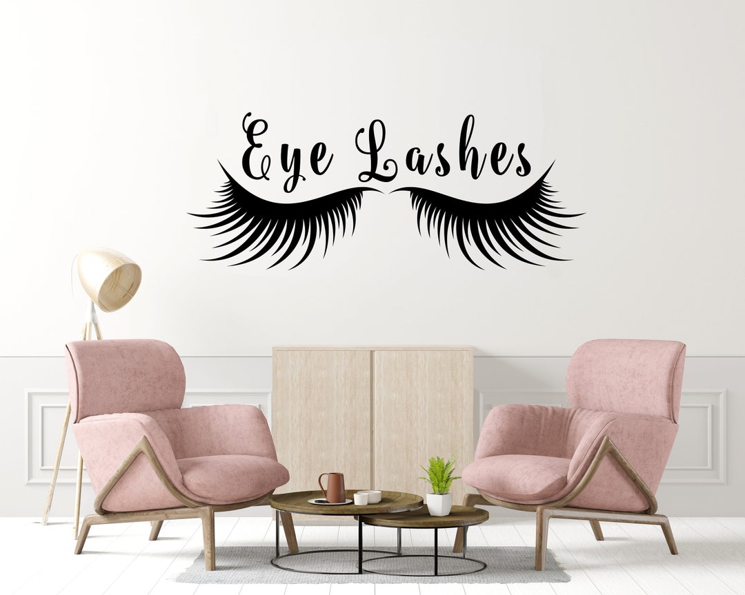 Eyelashes Wall Decal, Eyelashes Wall Stickers,eyebrows Wall Art,vinyl ...