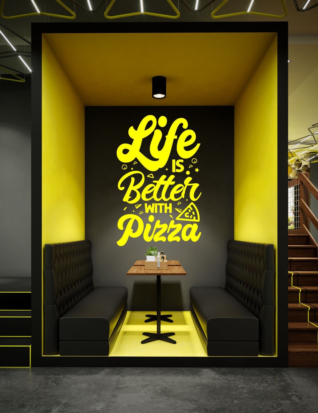Pizza Wall Decal | Decorations for Restaurant | Vinyl Sticker for ...