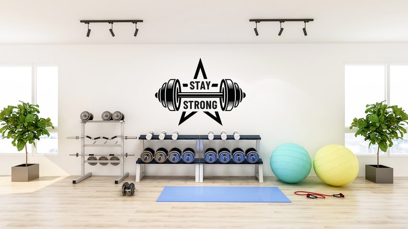Stay Strong Wall Decal Gym Wall Decor Sport Motivation Workout | Etsy