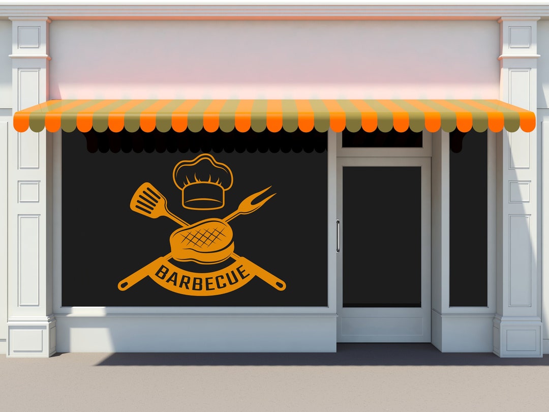 Grill Wall Decal Barbecue Wall Sticker Meat Wall Decal Vinyl Sticker ...