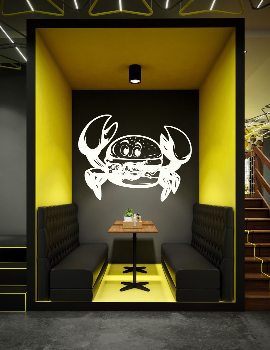 Burger Wall Decal Fast Food Wall Sticker Burger Wall Sticker Food Lover ...