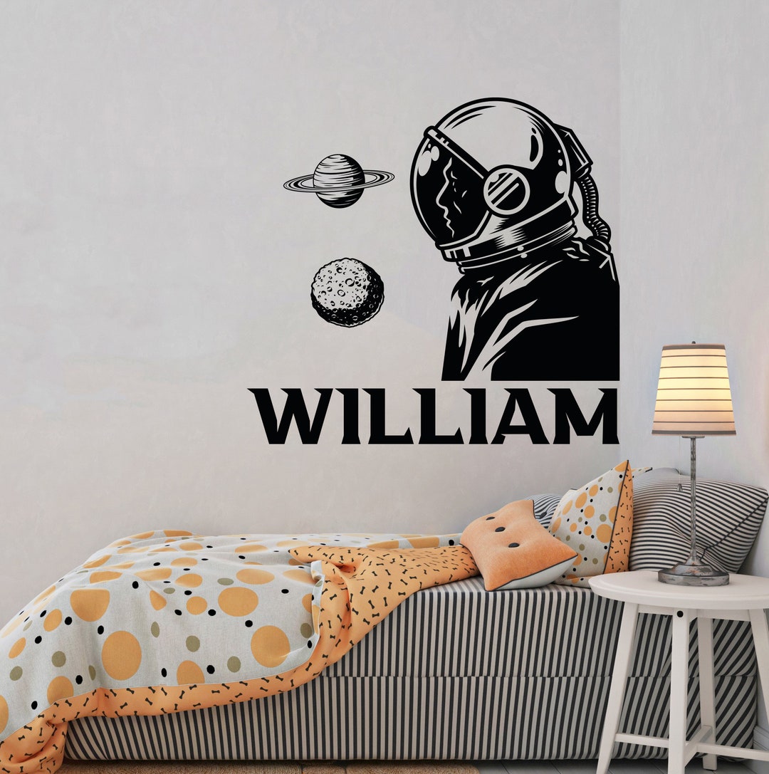 Personalized Wall Decals, Space Man Wall Decals, Name Decals,boys Room ...