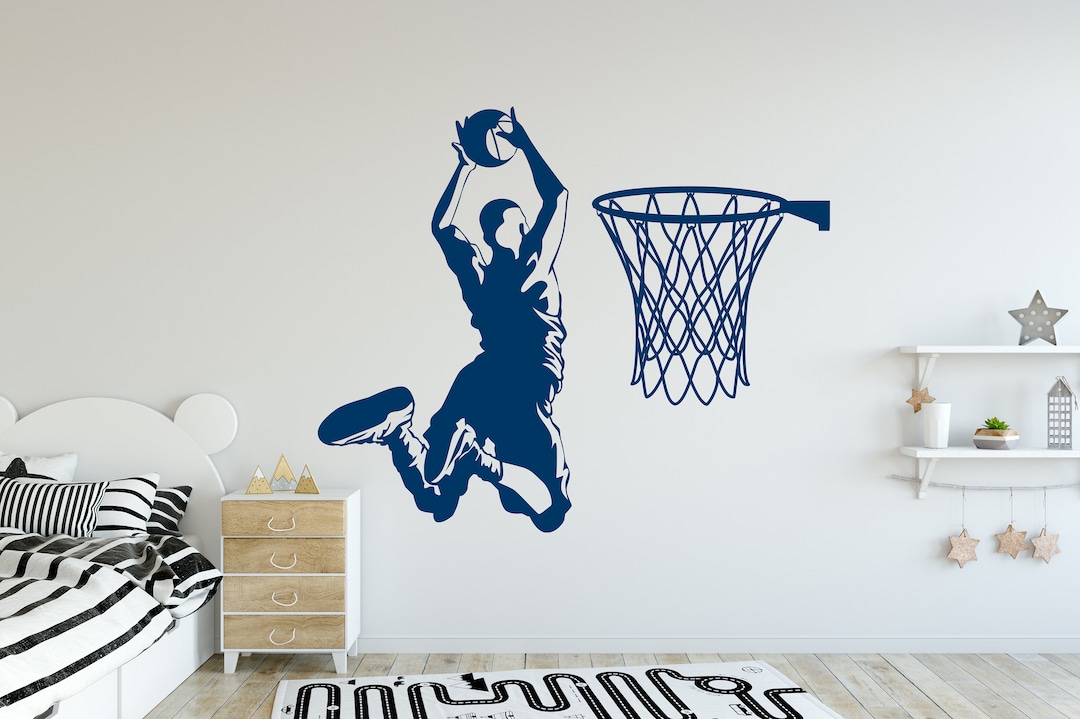 Basketball Wall Decal Basketball Sticker Basket Wall Art Sport Wall ...
