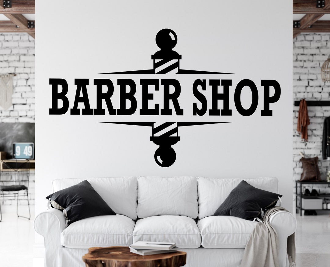 Barber Wall Decal Barber Wall Sticker Barbershop Decal Vinyl Letter ...