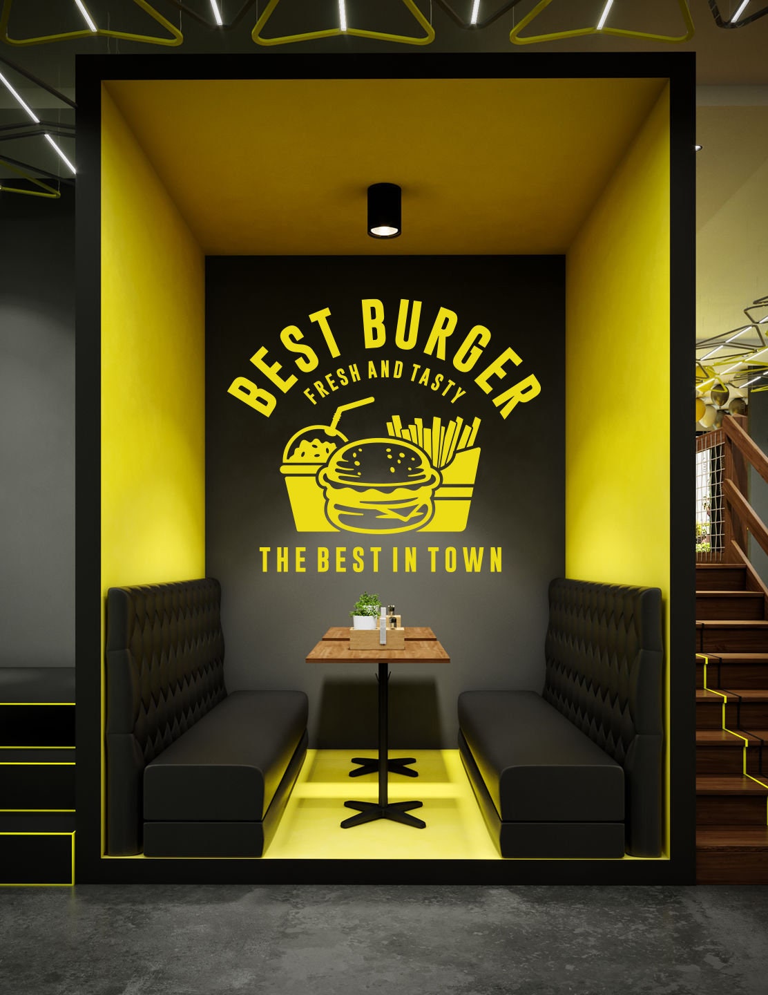 Burger Wall Decal Fast Food Wall Sticker Burger Wall Sticker - Etsy