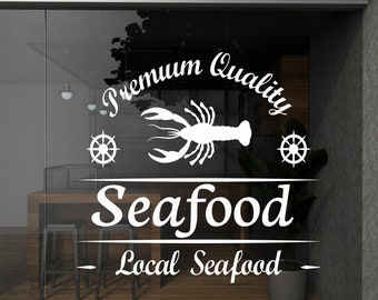Seafood Wall Decal Fish Shop Decal Seafood Lovers Wall Decal Best ...