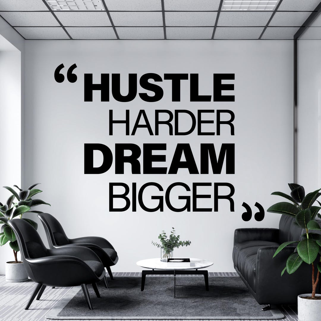 Hustle Harder Wall Decal,office Wall Decal,office Wall Art,office Wall ...