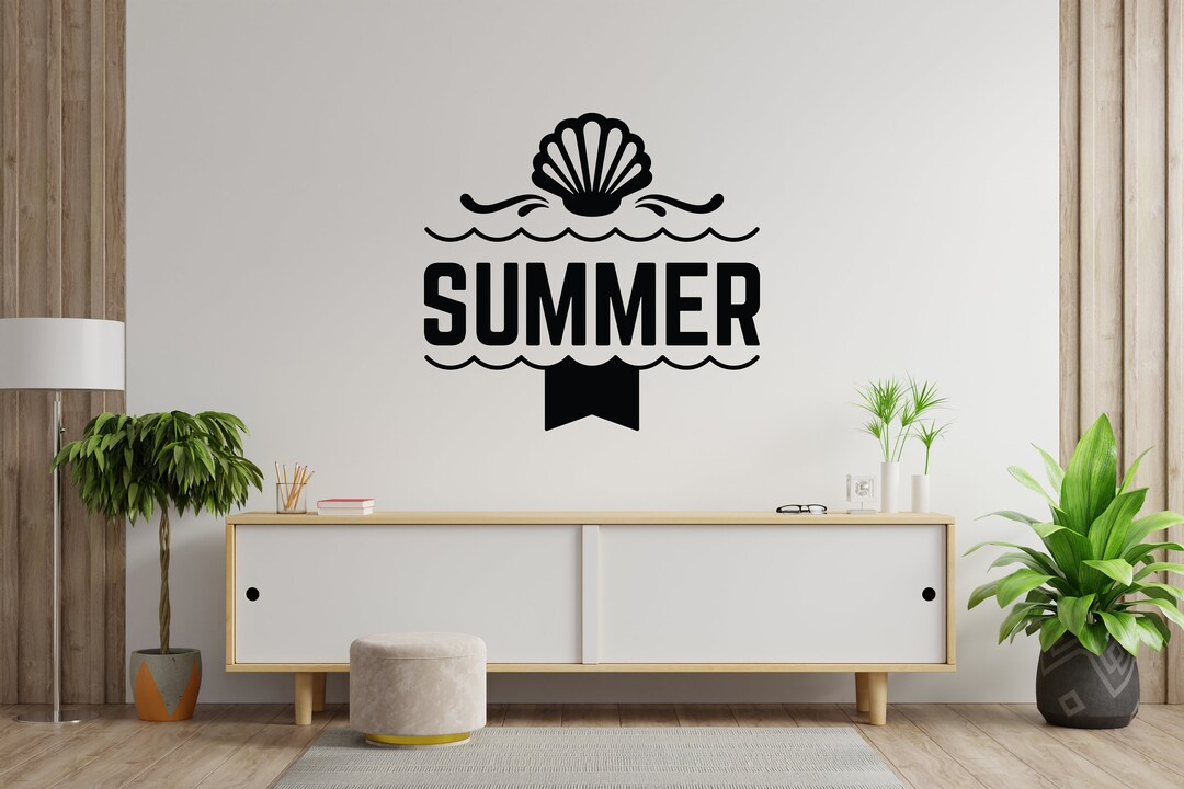 Summer Wall Decal Palm Wall Art Summer Sign Wall Decal Ocean Wall Art ...