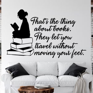 Book Wall Decal Book Wall Sticker Reading Book Decal Book Wall Sticker ...