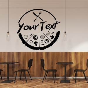 Pizza Personalized Wall Decal Pizzeria Wall Sticker Pizza Wall Sticker ...