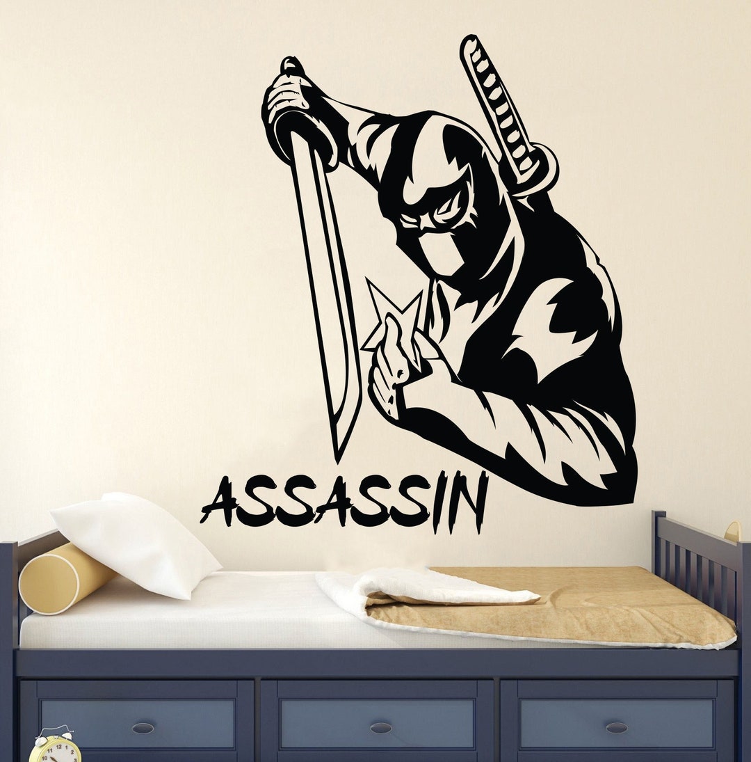 Ninja Wall Decal Ninja Wall Sticker Ninja Wall Art Boys Wall Decal ...