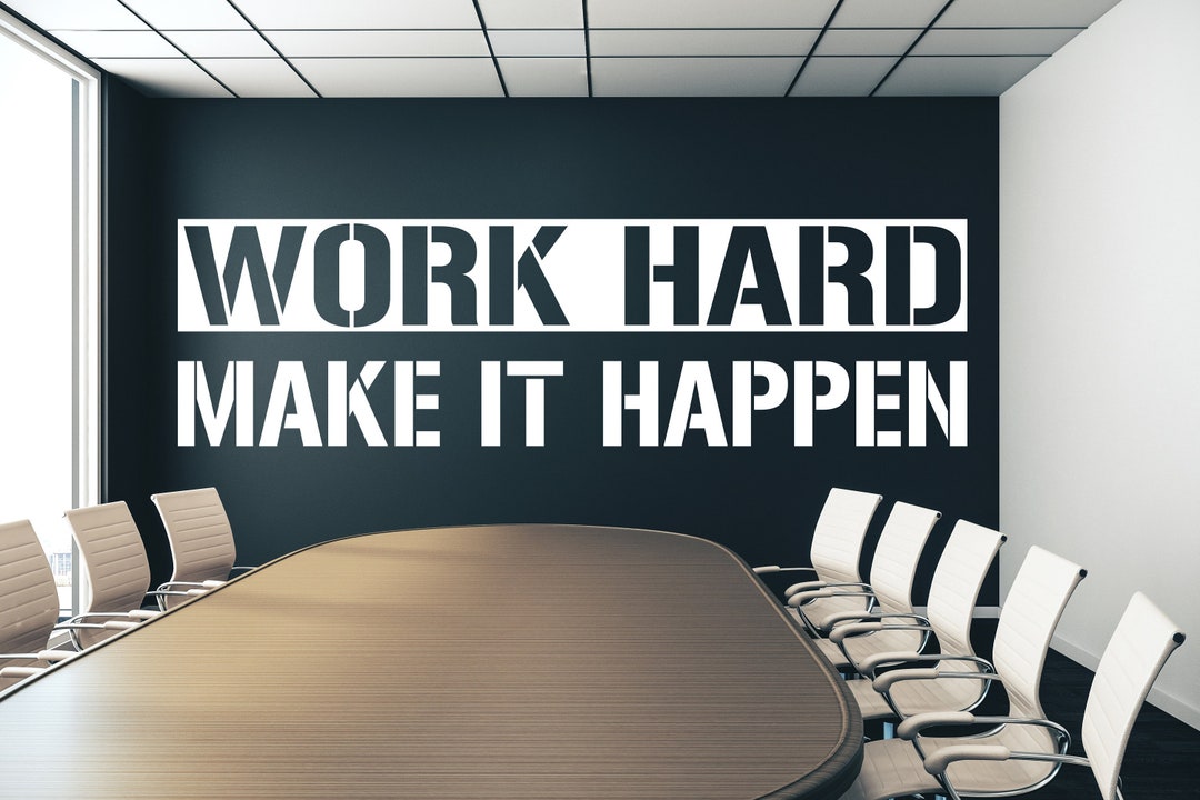 Work Hard Wall Decal,office Decal, Office Wall Art,office Decor,work ...