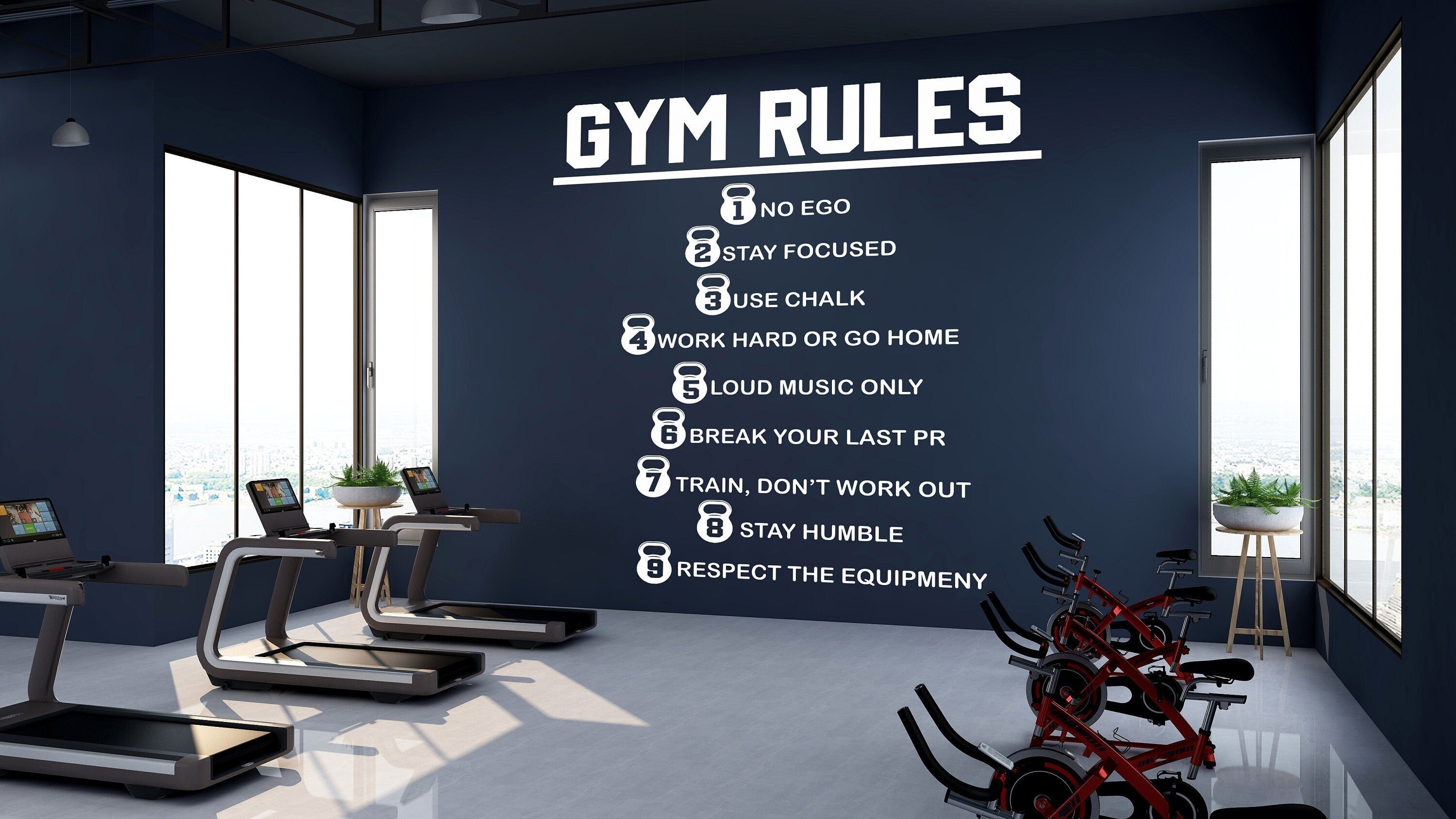Gym Rules Wall Decal Gym Wall Decor Sport Motivation Workout - Etsy