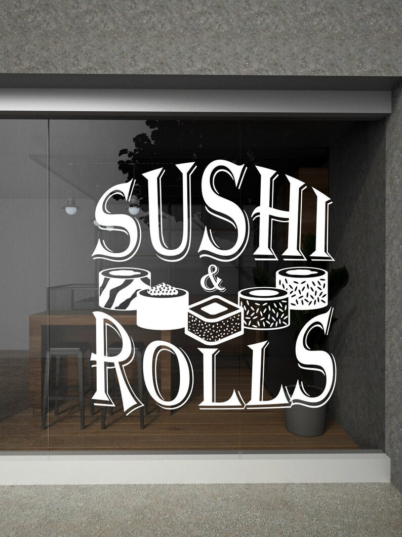 Sushi Bar Wall Decal Sushi Wall Sticker Sushi Wall Art Asian - Etsy