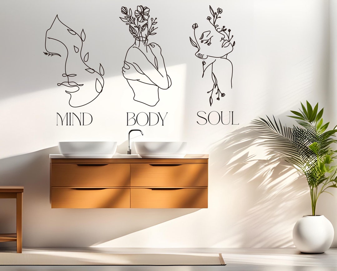 Mind Body Soul Art Decal Gift Decals - Spa Wall Decals - Esthetician ...