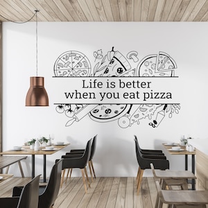 Pizza Wall Decal | Decorations for Restaurant | Vinyl Sticker for ...