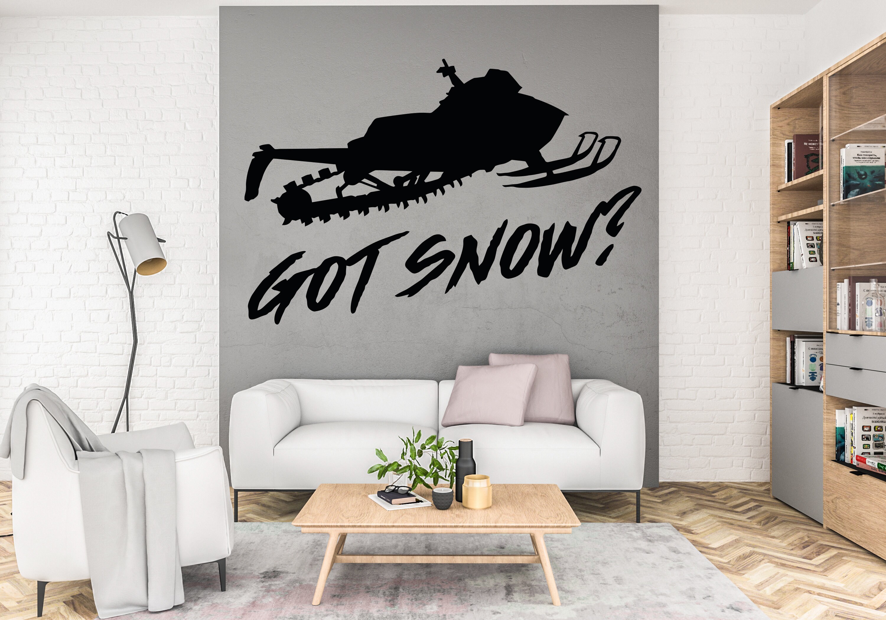 Snowmobile Wall Decal Sow Skiing Wall Sticker Smowmobile Wall Art Snow ...