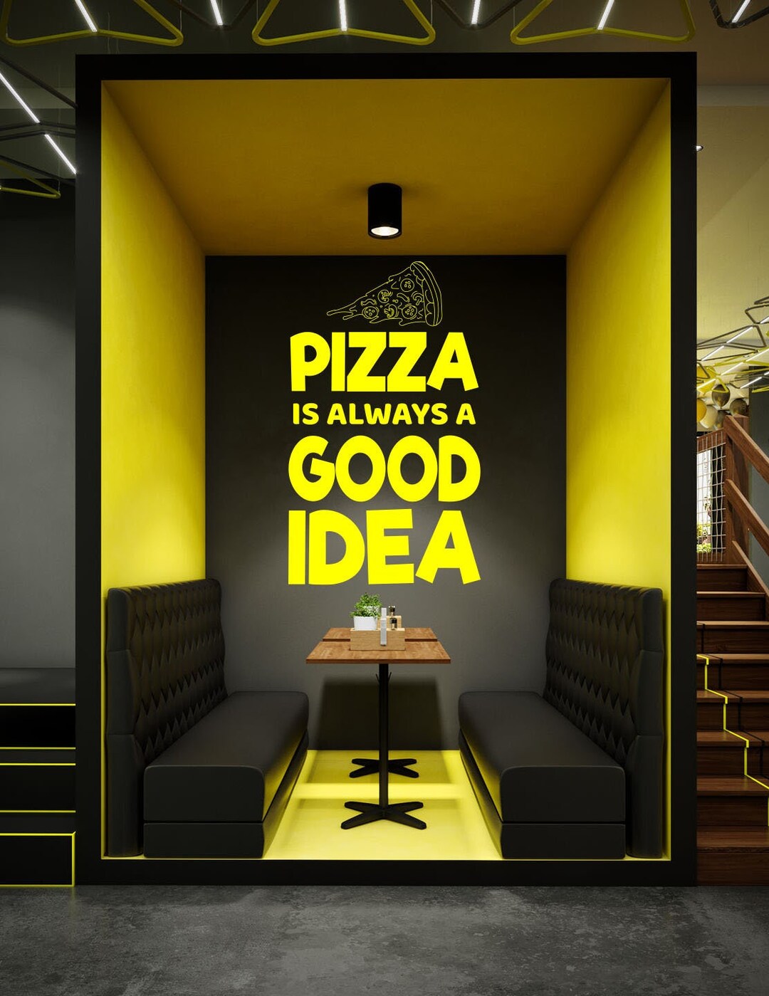 Pizza Wall Decal | Decorations for Restaurant | Vinyl Sticker for ...