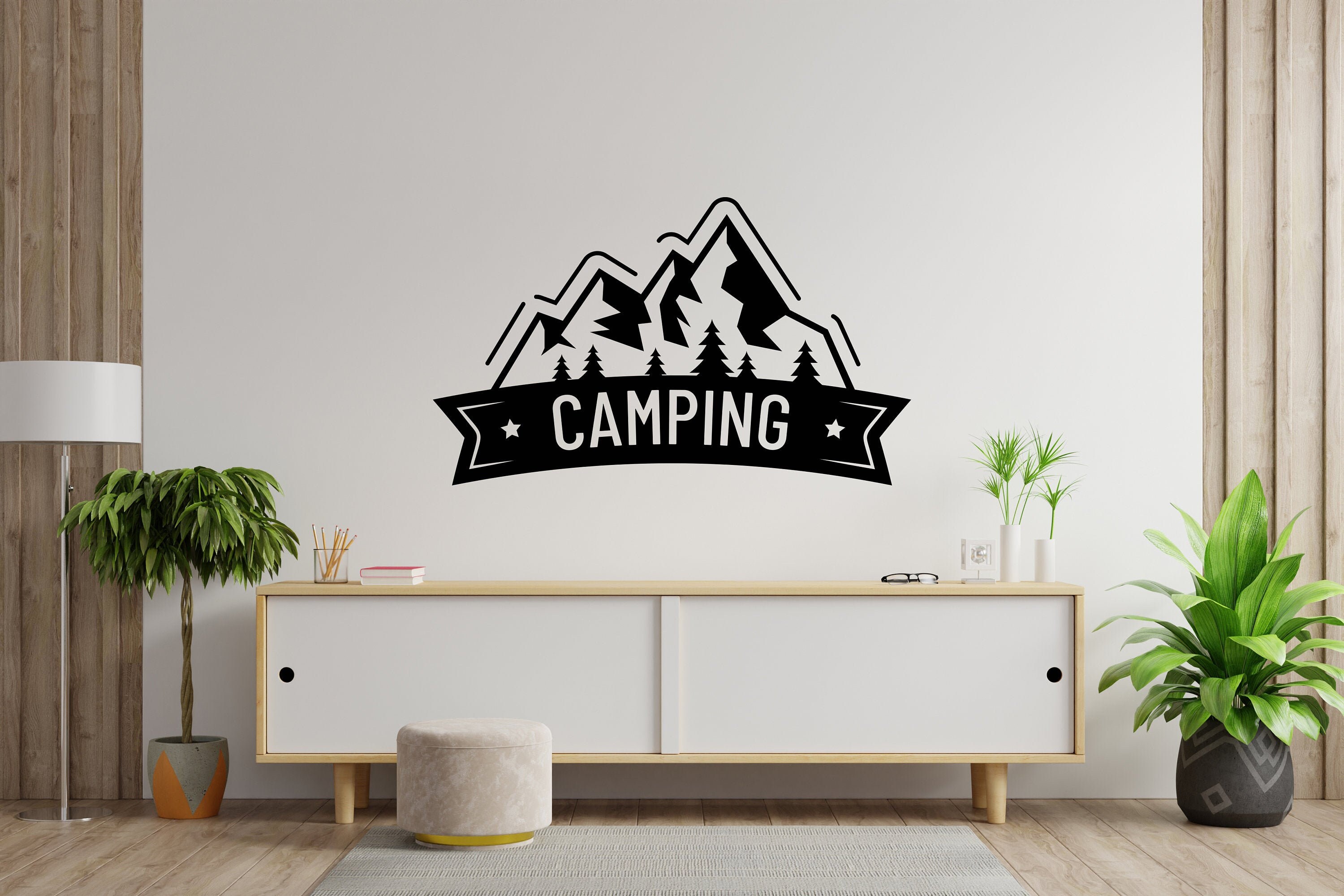 Campfire Wall Decal Home Design Camper Wallstickers Happy | Etsy