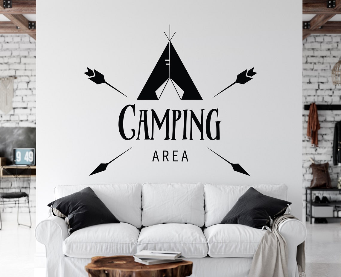 Campfire Wall Decal Home Design Camper Wallstickers Happy - Etsy