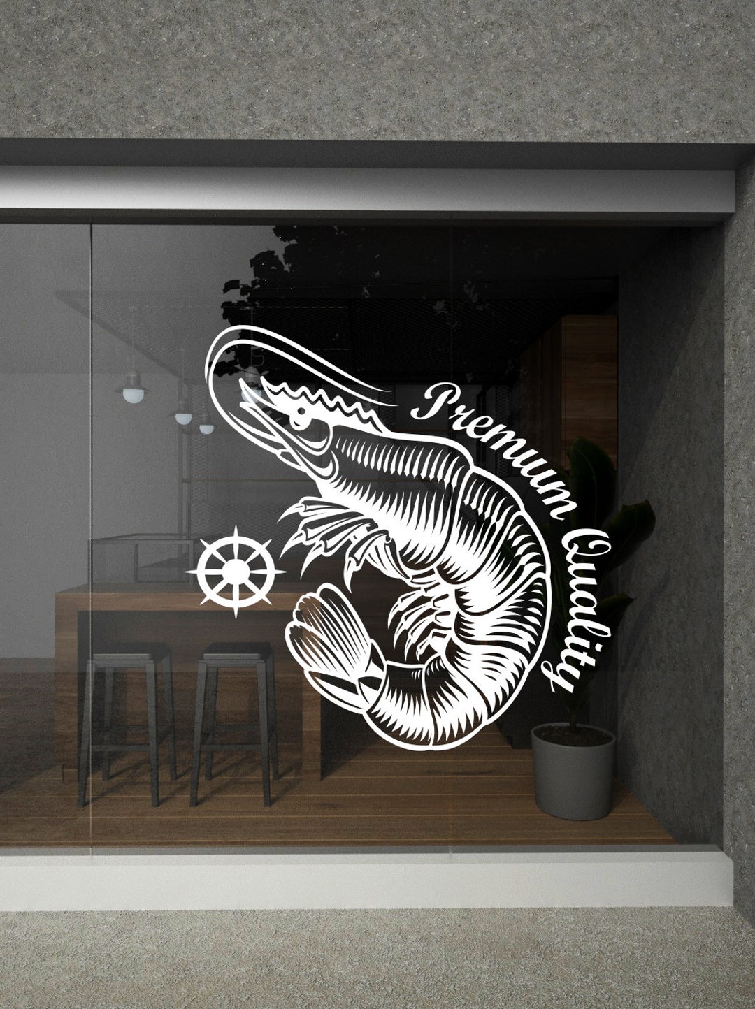 Seafood Wall Art Decal Fish Shop Decal Seafood Lovers Wall Decal Best ...