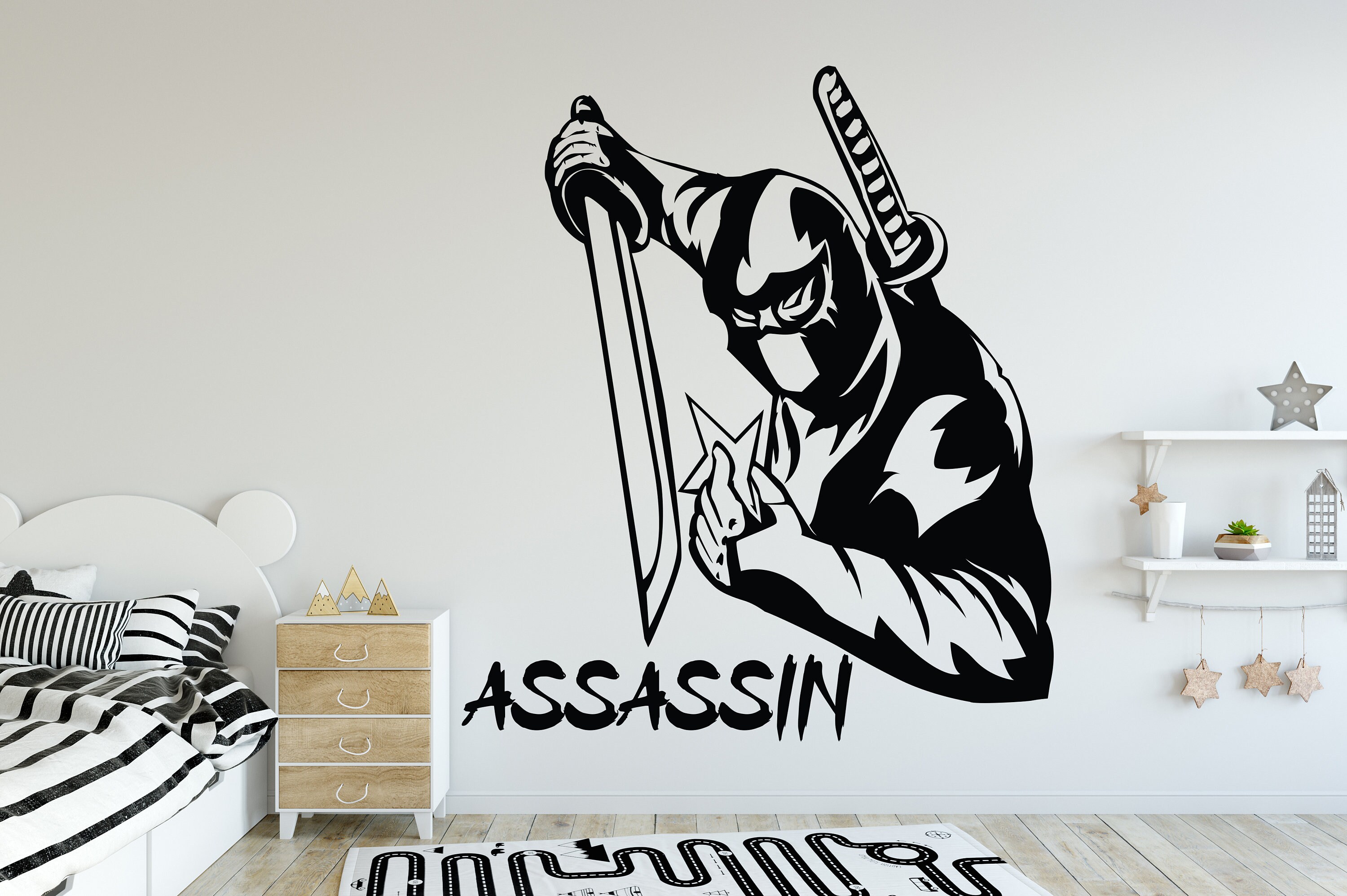 Ninja Wall Decal Ninja Wall Sticker Ninja Wall Art Boys Wall Decal ...