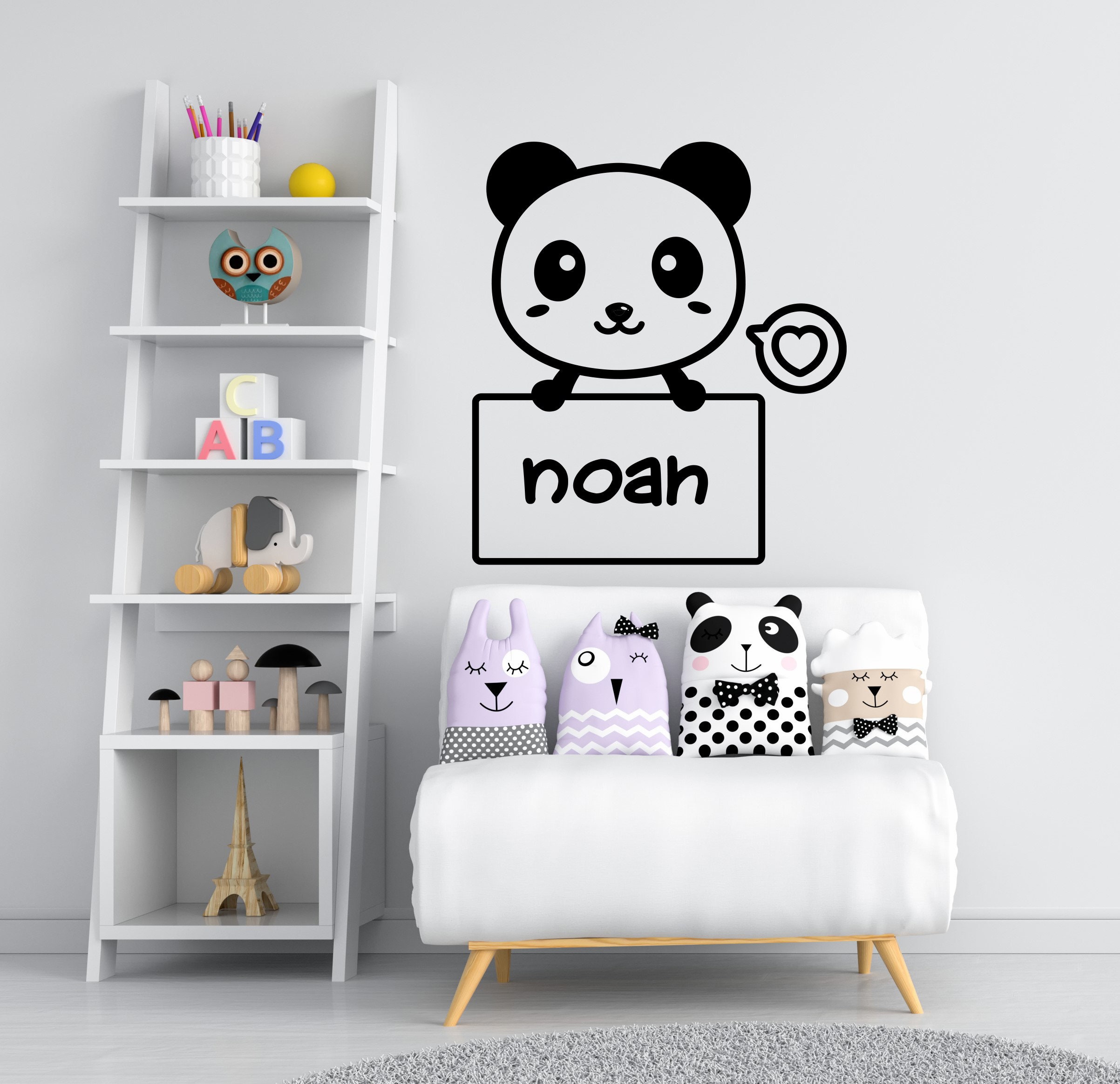 Panda Wall Decal Panda Wall Art Panda Wall Decor Panda Vinyl | Etsy