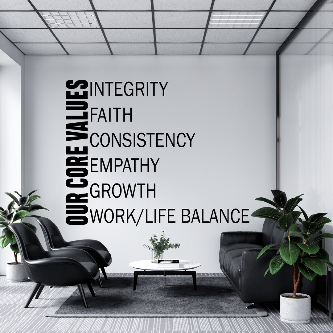 Our Core Values Wall Decal,office Wall Decal,office Wall Decor,office ...