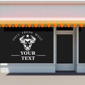 Personalized Meat Shop Wall Decal Meat Wall Decal Fresh Meat Sticker ...